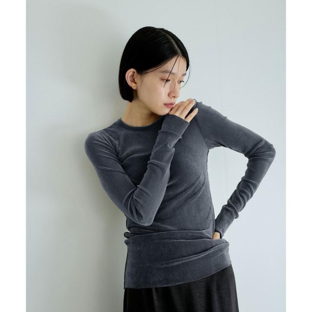 アダムエロペ（ADAM ET ROPE’）/フロッキーチュールクルーネックプルオーバー