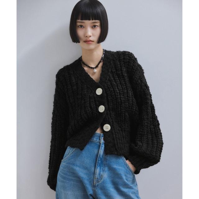 アダムエロペ（ADAM ET ROPE’）/【WEB限定】ローゲージクロップドカーディガン