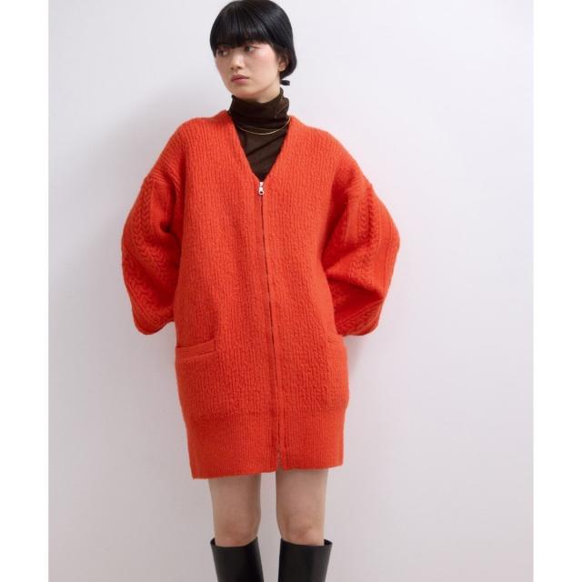 アダムエロペ（ADAM ET ROPE’）/【WEB限定】ミックスパターンジップミドルカーディガン