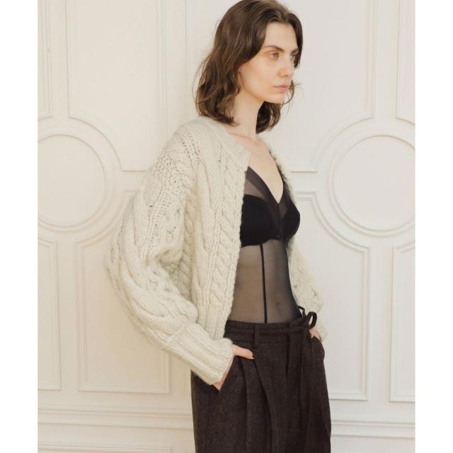 アダムエロペ（ADAM ET ROPE’）/【EMOELLE】ケーブルボレロカーディガン