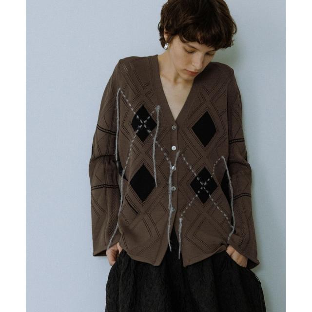 アダムエロペ（ADAM ET ROPE’）/パターンニットカーディガン