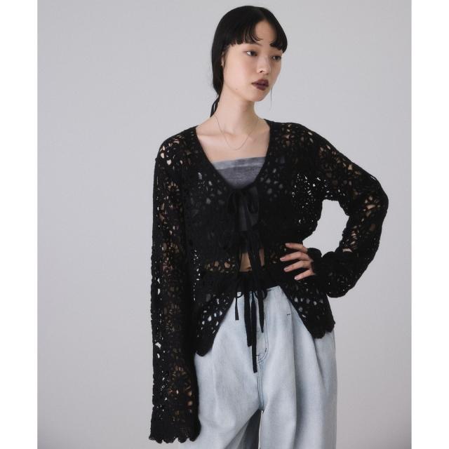 アダムエロペ（ADAM ET ROPE’）/ウールクロシェレーストップス