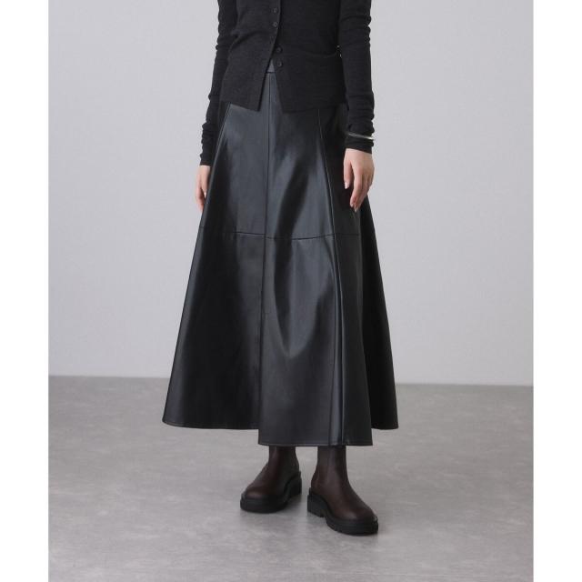 アダムエロペ（ADAM ET ROPE’）/シンセティックレザーフレアスカート