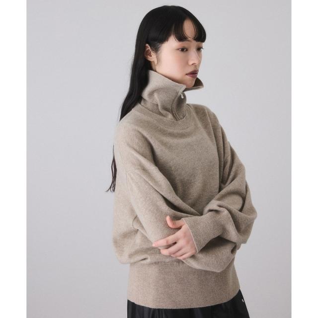 アダムエロペ（ADAM ET ROPE’）/カシミア混ZIPタートルネックプルオーバー