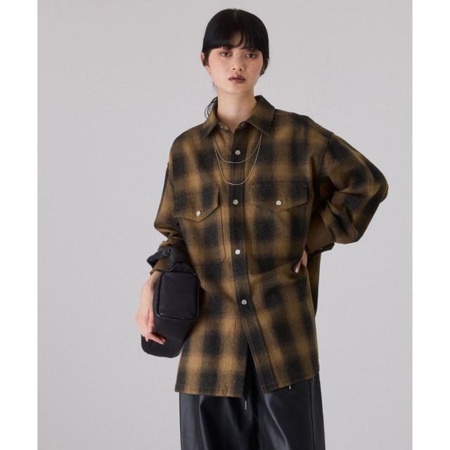 アダムエロペ（ADAM ET ROPE’）/オンブレチェックシャツ
