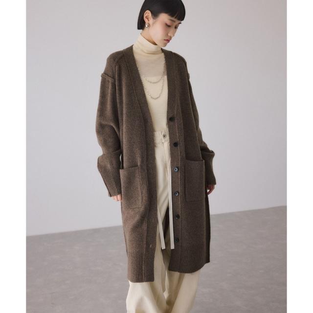 アダムエロペ（ADAM ET ROPE’）/チェーンコンビカーディガンワンピース