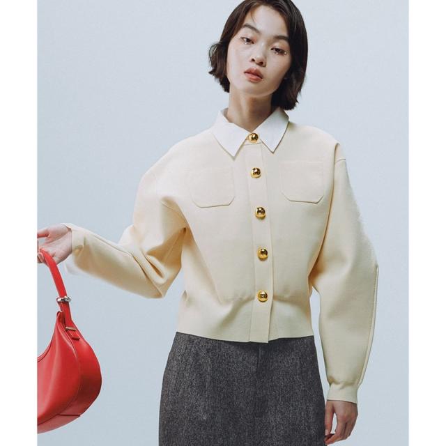 アダムエロペ（ADAM ET ROPE’）/【WEB限定】・【サステナブル】カラー付きカーディガン