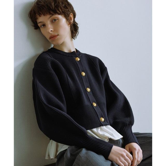 アダムエロペ（ADAM ET ROPE’）/【WEB限定】ペプラムコンビニットカーディガン