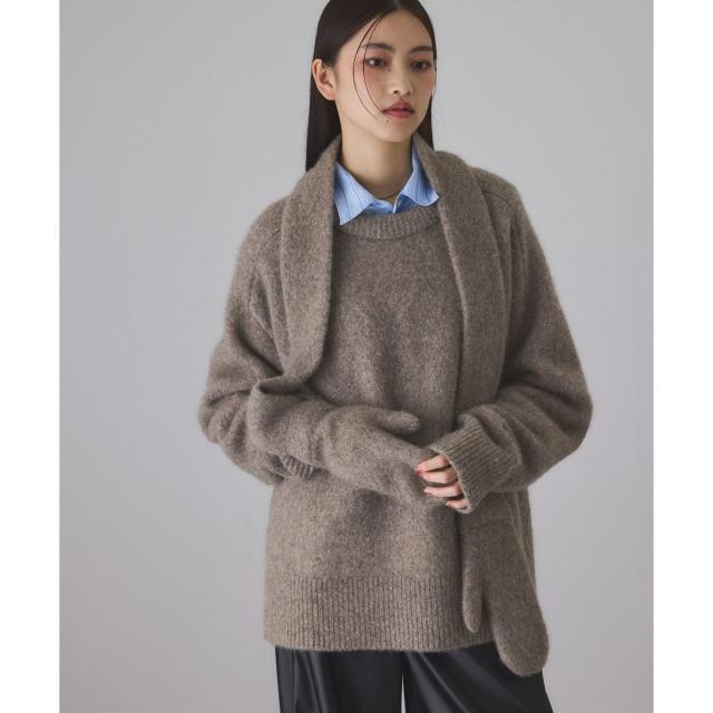 アダムエロペ（ADAM ET ROPE’）/【サステナブル】YAKブレンドタートルニット＆グローブ