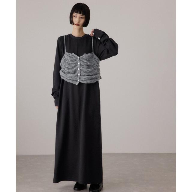 アダムエロペ（ADAM ET ROPE’）/【WEB限定】ニットキャミソールセットワンピース