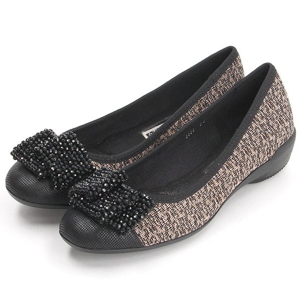 コンポジション9（composition9）/たたみビジューリボンスタイリッシュコンフォートパンプス