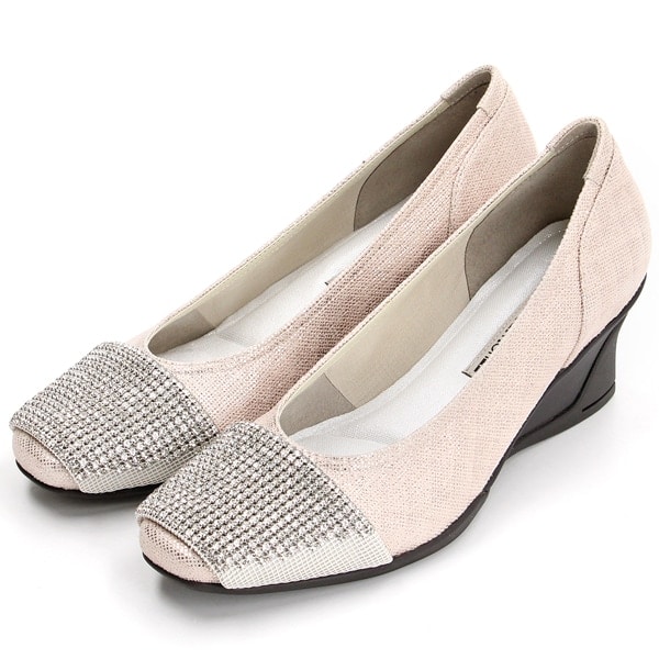 コンポジション9（composition9）/ラインストーンモチーフコンフォートウェッジパンプス