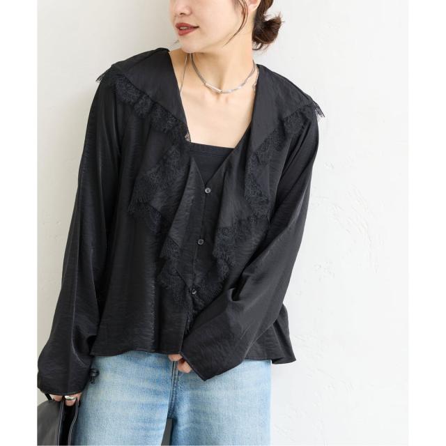 ジャーナルスタンダード（JOURNAL STANDARD）/シアーサテンツイルレースブラウス