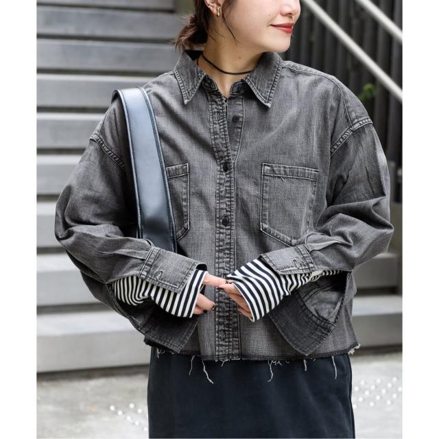 ジャーナルスタンダード（JOURNAL STANDARD）/《追加4》ライトオンスデニムクロップドシャツ