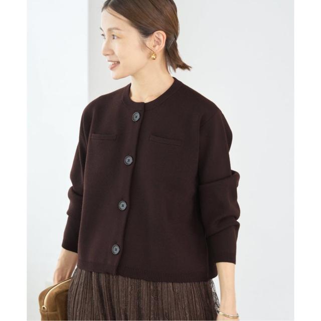 イエナ（IENA）/スーパーファインスムースクルーカーディガン
