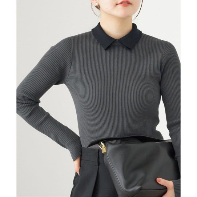 イエナ（IENA）/バイカラー 襟RIBホールガーメントプルオーバー