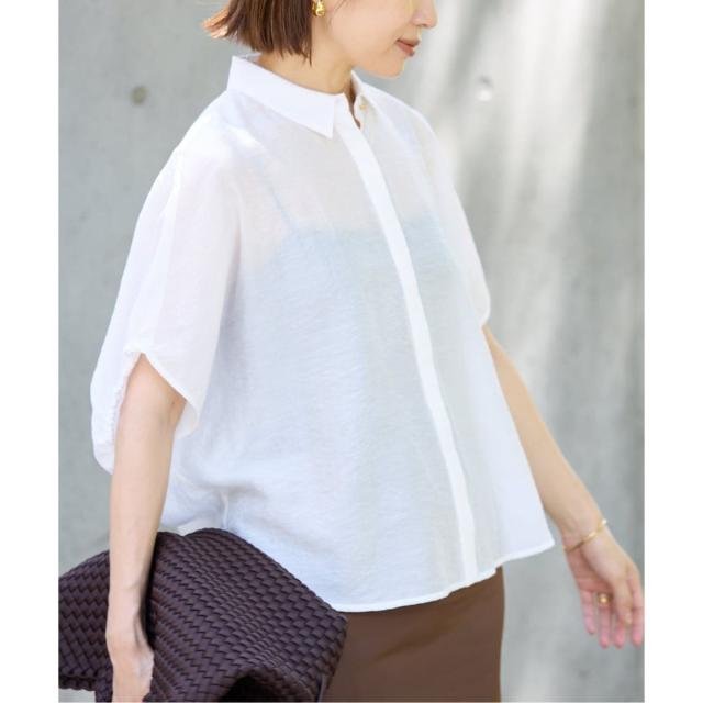 イエナ（IENA）/《追加》リネン混 襟付きブラウス