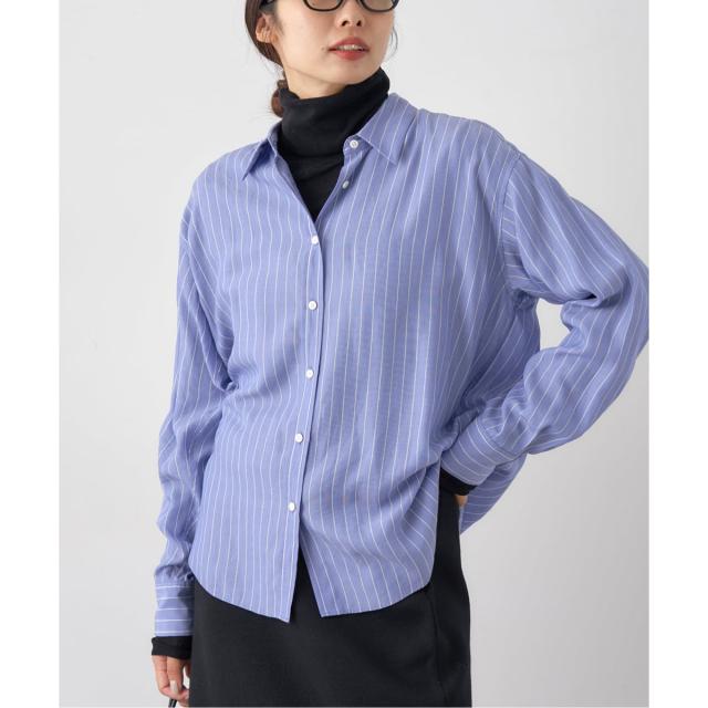 イエナ（IENA）/リヨセルストライプレギュラーシャツ