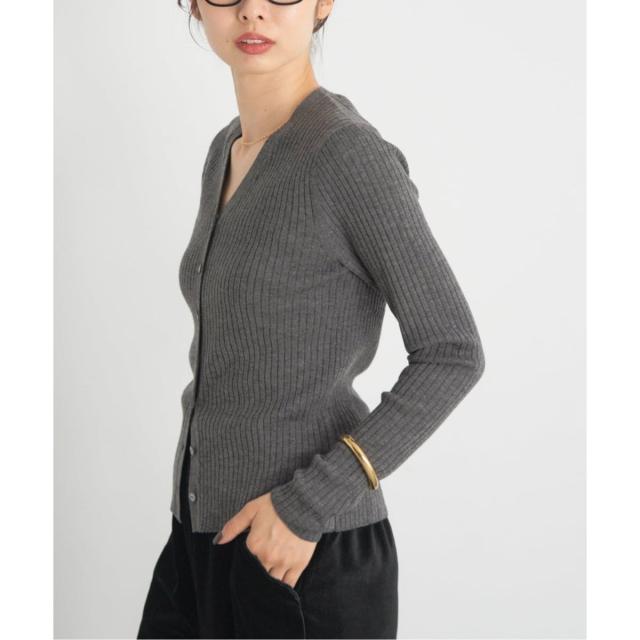 イエナ（IENA）/《追加》イタリア ヤーン RIB Vネックカーディガン