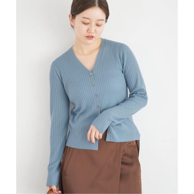 イエナ（IENA）/《追加》イタリア ヤーン RIB Vネックカーディガン