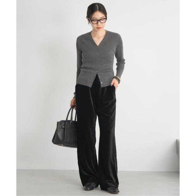 イエナ（IENA）/《追加》イタリア ヤーン RIB Vネックカーディガン