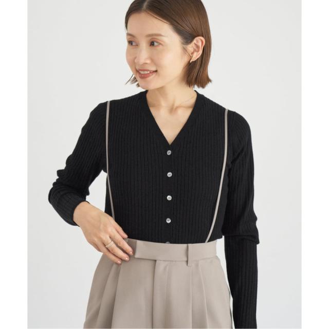 イエナ（IENA）/《追加》イタリア ヤーン RIB Vネックカーディガン