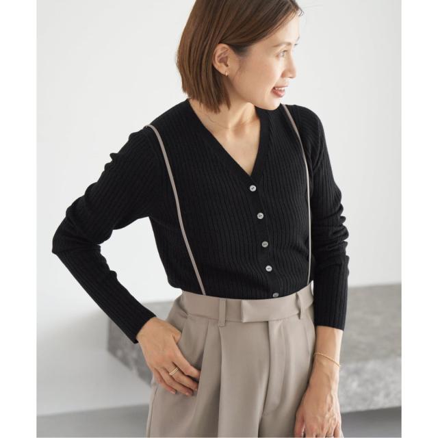 イエナ（IENA）/《追加》イタリア ヤーン RIB Vネックカーディガン