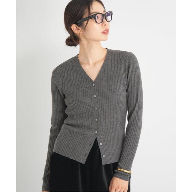 イエナ（IENA）/《追加》イタリア ヤーン RIB Vネックカーディガン