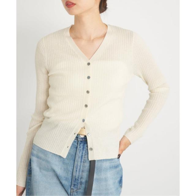 イエナ（IENA）/《追加》イタリア ヤーン RIB Vネックカーディガン