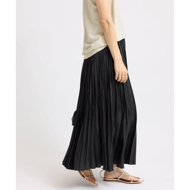 イエナ（IENA）/レザーライクサテンプリーツスカート