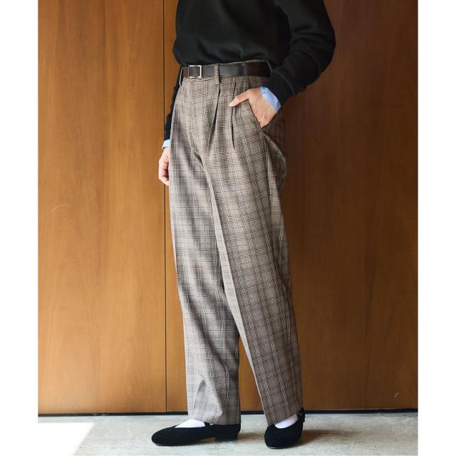 イエナ（IENA）/BLACK チェックタックパンツ