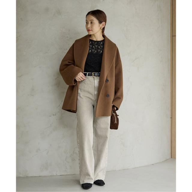 イエナ（IENA）/《追加》Super160 ショールカラーハーフコート