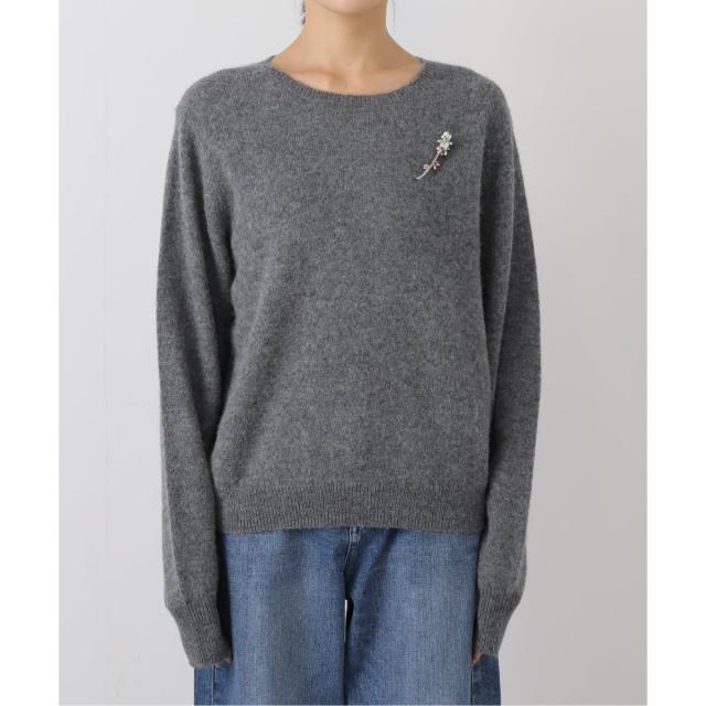 【NEW】イエナ（IENA）/ブローチ付きベビーアルパカニット