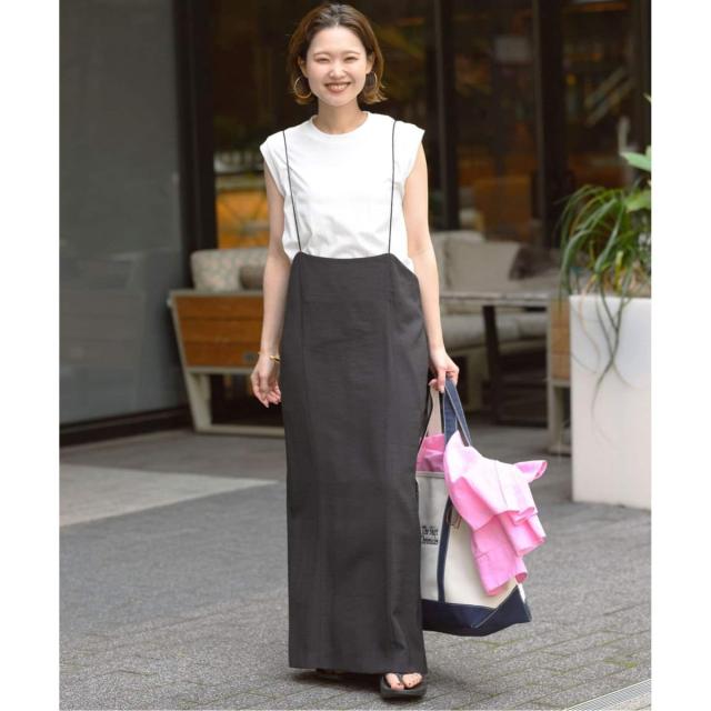 スローブ イエナ（SLOBE IENA）/《追加/2枚セット》アイラインキャミワンピース×ノースリーブTEEセット