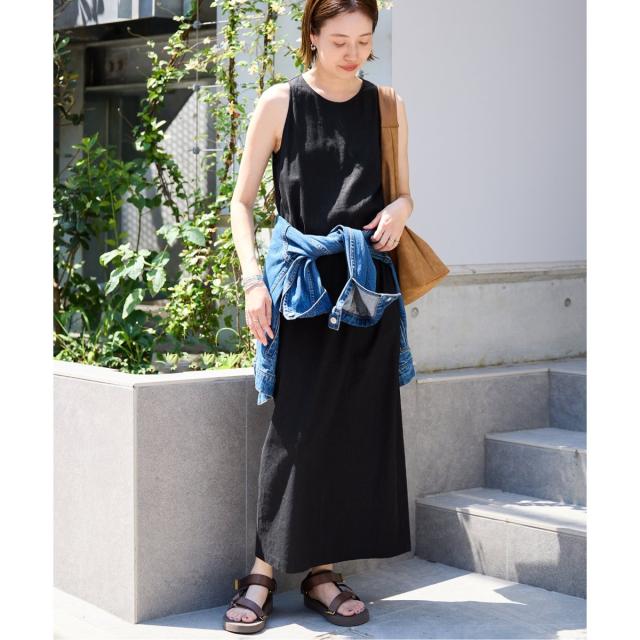 スローブ イエナ（SLOBE IENA）/《WEB限定/追加》リネンレーヨンノースリーブナローワンピース