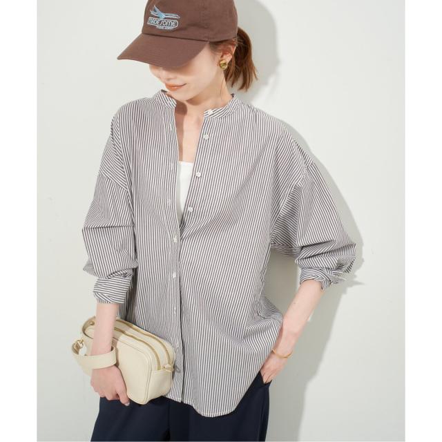 スローブ イエナ（SLOBE IENA）/《追加》 NAVY/ロイヤルネイビー SLOBE別注 バンドカラーシャツ