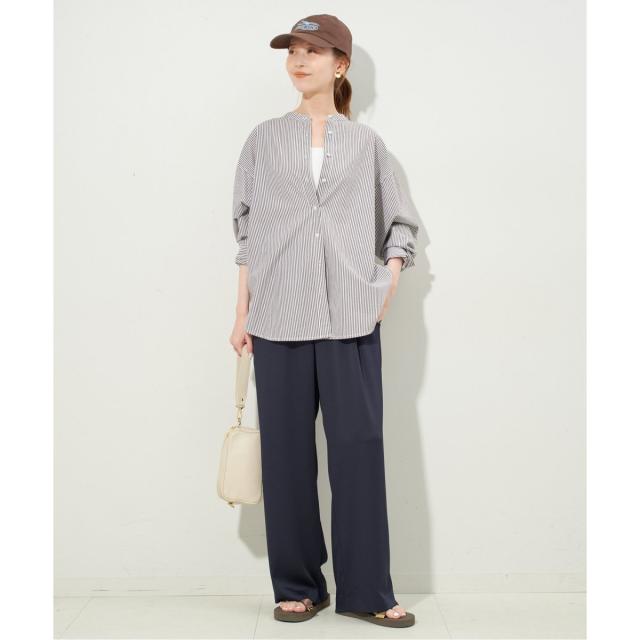 スローブ イエナ（SLOBE IENA）/《追加》 NAVY/ロイヤルネイビー SLOBE別注 バンドカラーシャツ