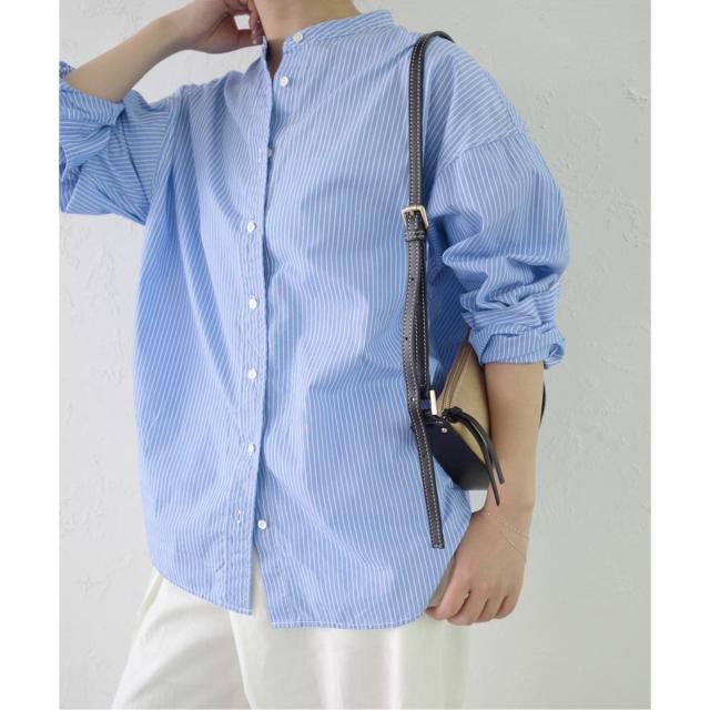 スローブ イエナ（SLOBE IENA）/《追加》 NAVY/ロイヤルネイビー SLOBE別注 バンドカラーシャツ