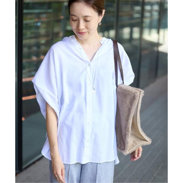 スローブ イエナ（SLOBE IENA）/《WEB・一部店舗限定/追加》レーヨンボイルバンドカラーブラウス