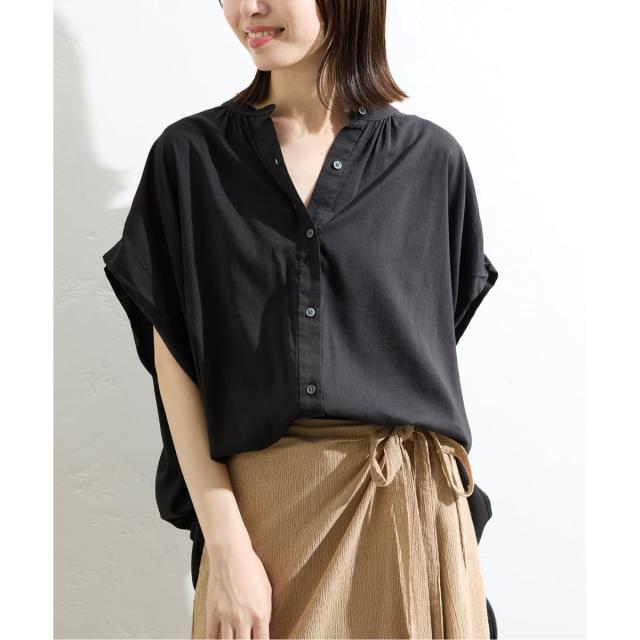 スローブ イエナ（SLOBE IENA）/《WEB・一部店舗限定/追加》レーヨンボイルバンドカラーブラウス