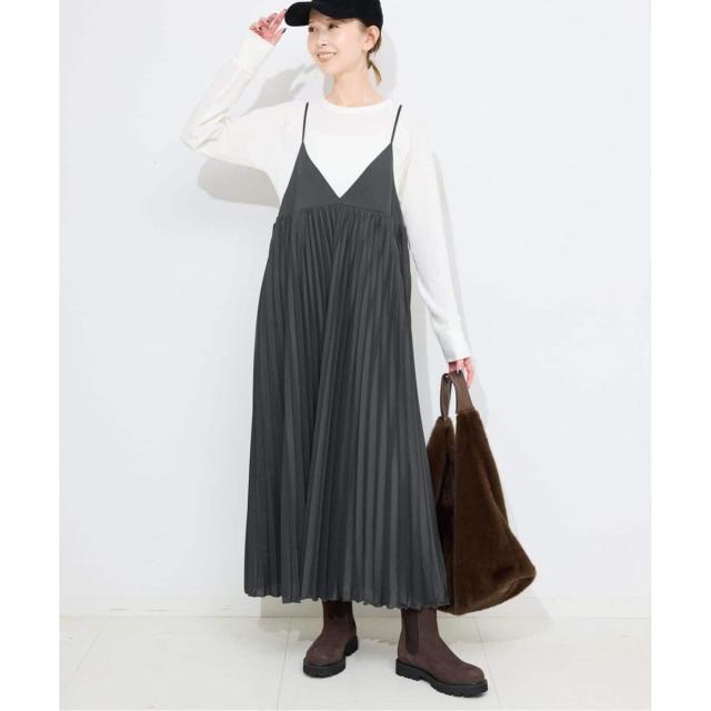 スローブ イエナ（SLOBE IENA）/《追加》パウダリーサテンプリーツキャミワンピース