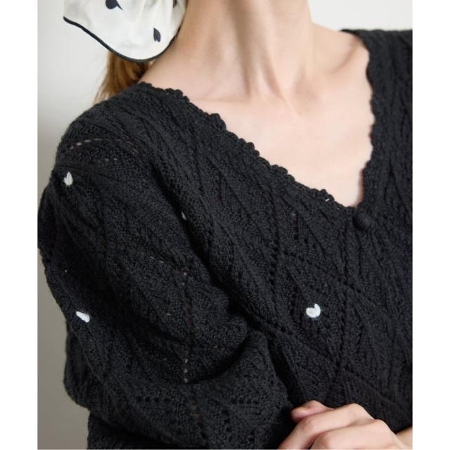 スローブ イエナ（SLOBE IENA）/【Jeu de Coeurs & Pois】ハートカーディガン