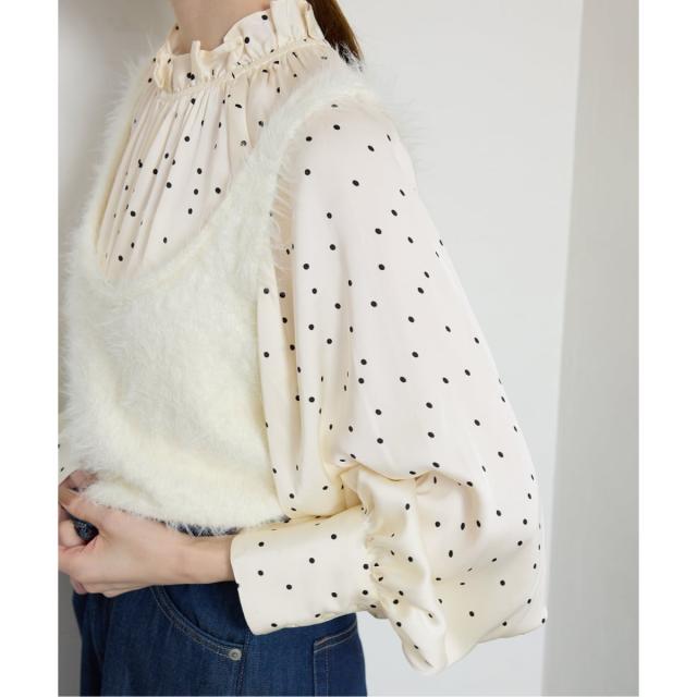 スローブ イエナ（SLOBE IENA）/【Jeu de Coeurs & Pois】ドットギャザーブラウス