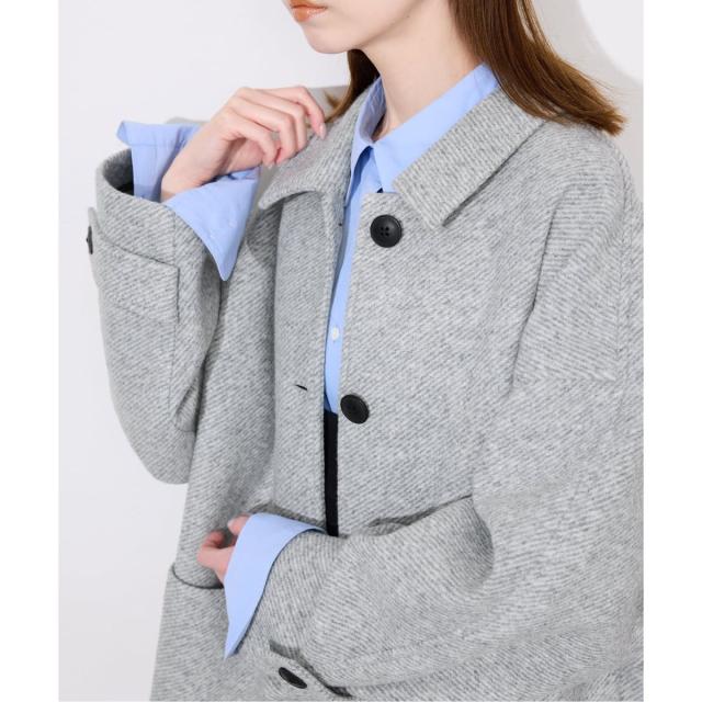 スローブ イエナ（SLOBE IENA）/ツイードボンディングステンカラーショートコート