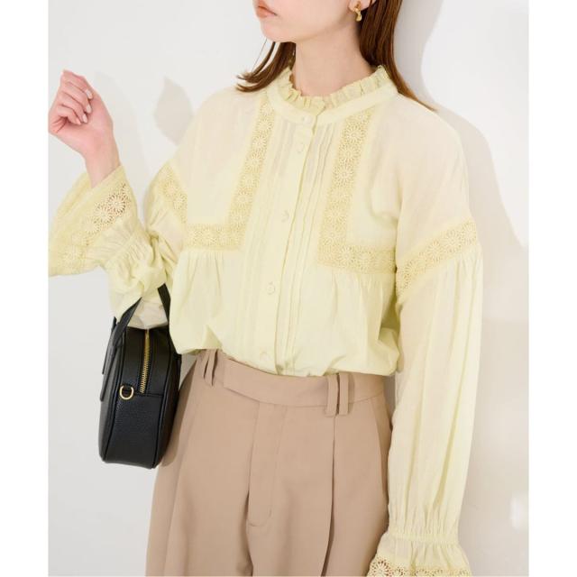 スローブ イエナ（SLOBE IENA）/《予約》コットンレースフリルブラウス