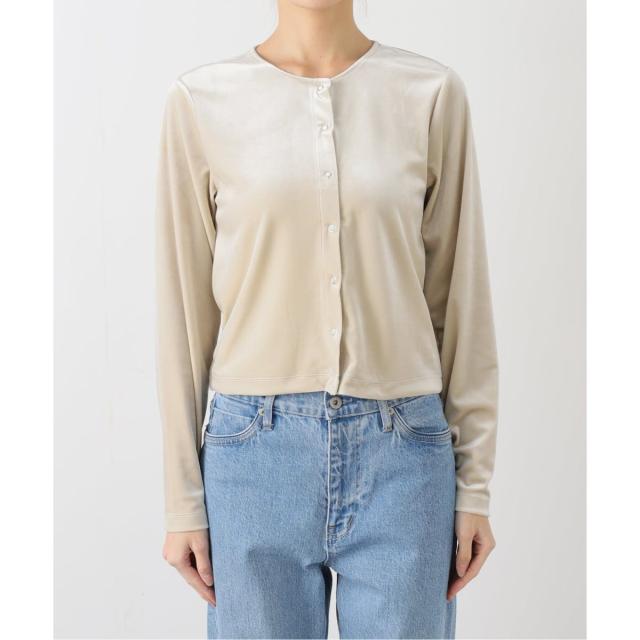 【NEW】スローブ イエナ（SLOBE IENA）/ベロアスナップカーディガン