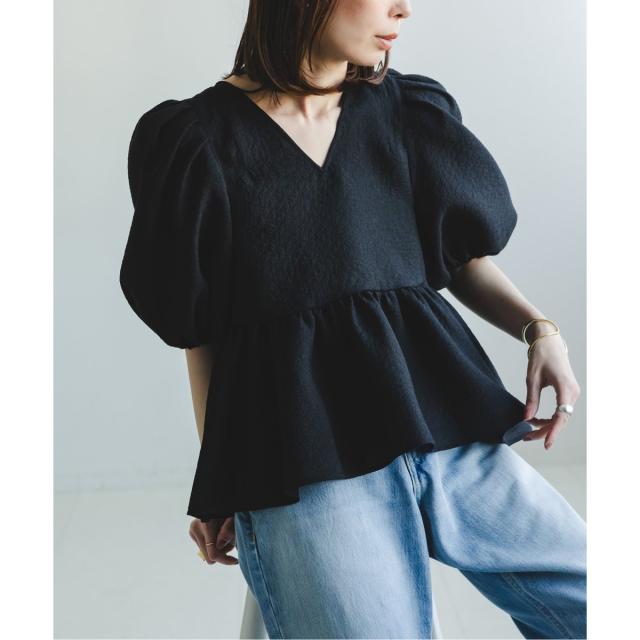 ノーブル（Noble）/《追加》【洗える】シアーノイズジャガードブラウス
