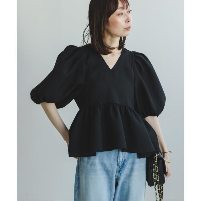 ノーブル（Noble）/《追加》【洗える】シアーノイズジャガードブラウス