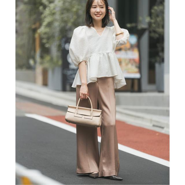 ノーブル（Noble）/《追加》【洗える】シアーノイズジャガードブラウス