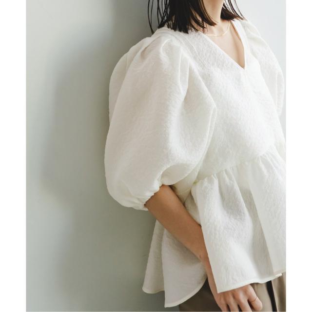 ノーブル（Noble）/《追加》【洗える】シアーノイズジャガードブラウス
